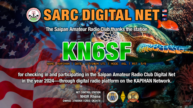 SARC Digital Net 2024 eQSL Cards | eQSL Cards | KAPIHAN NETWORK KN6SF